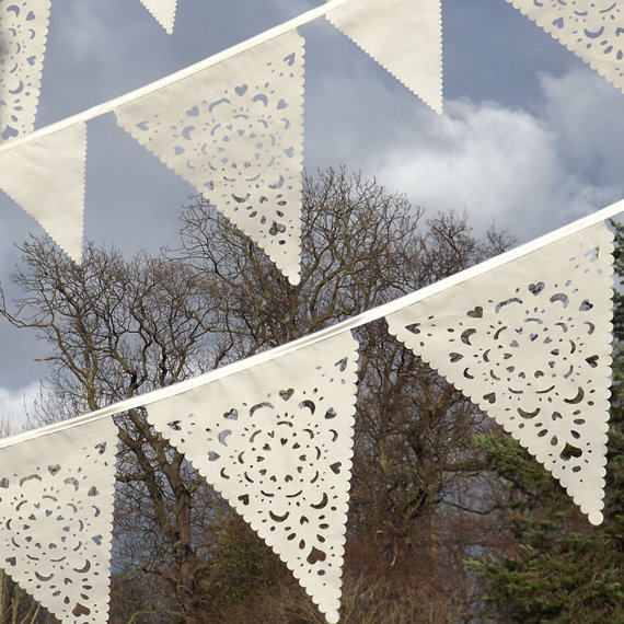 Cream Wedding Banner, Cream Wedding Bunting on Luulla